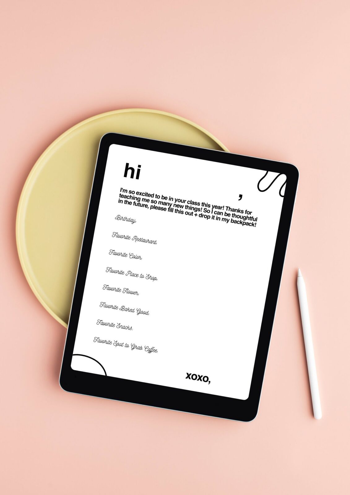 Teacher "Favorite Things" Survey (Free Download) - Blog